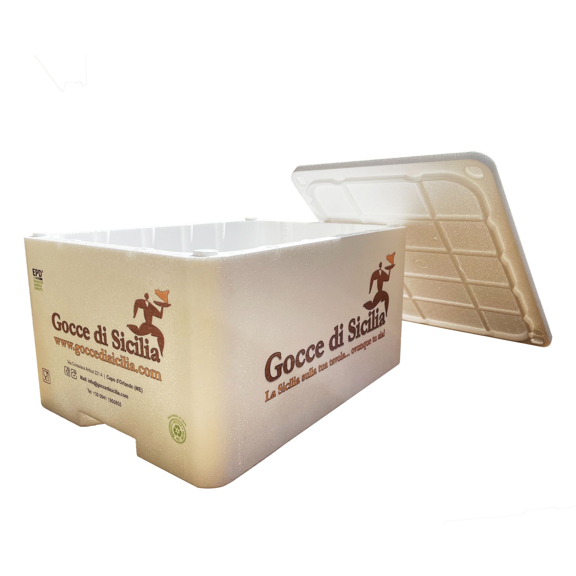 Isothermal EPS containerfor food for refrigerated shipments